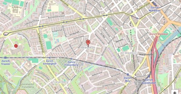 Karte von Kreis 3 – Kreativquartier Wiedikon - Karte Zürich